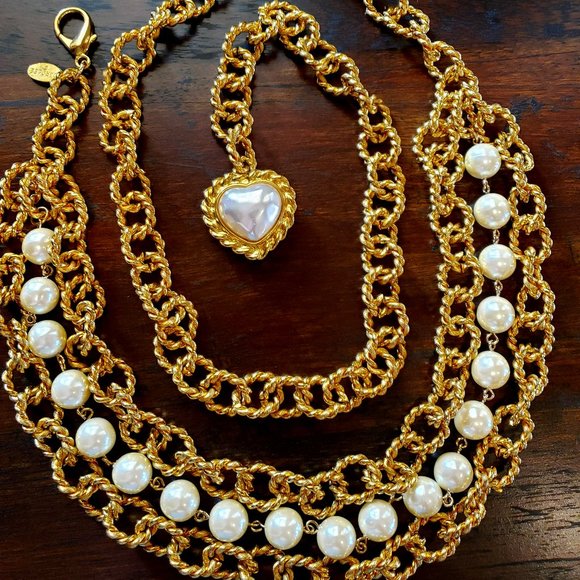 Carolee | Jewelry | Vintage Carolee Runway Pearl Gold Rope Chain ...